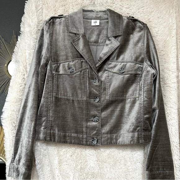 CAbi | Jackets & Coats | Cabi Pewter Style 3377 Sunday Topper Velvet ...